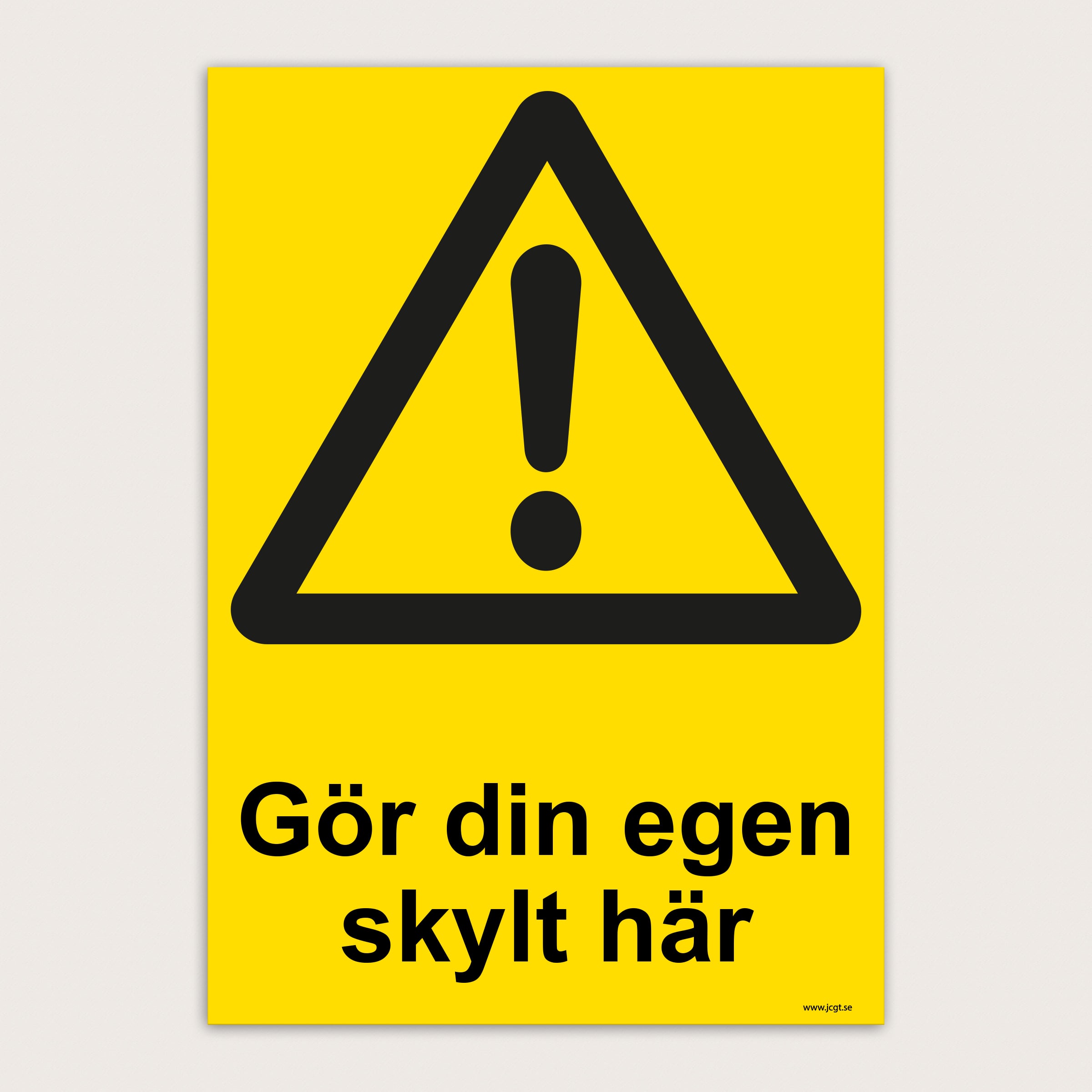 Gör din egen varningsskylt - Välj mellan olika symboler - JC Gravyr & Tryck