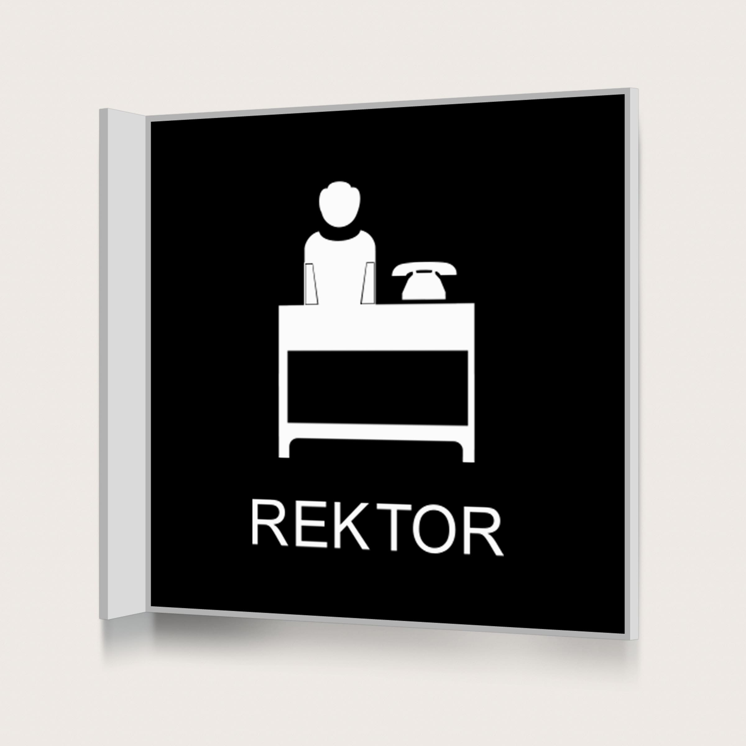 Flaggskylt Rektor 150 x 150 mm - JC Gravyr & Tryck