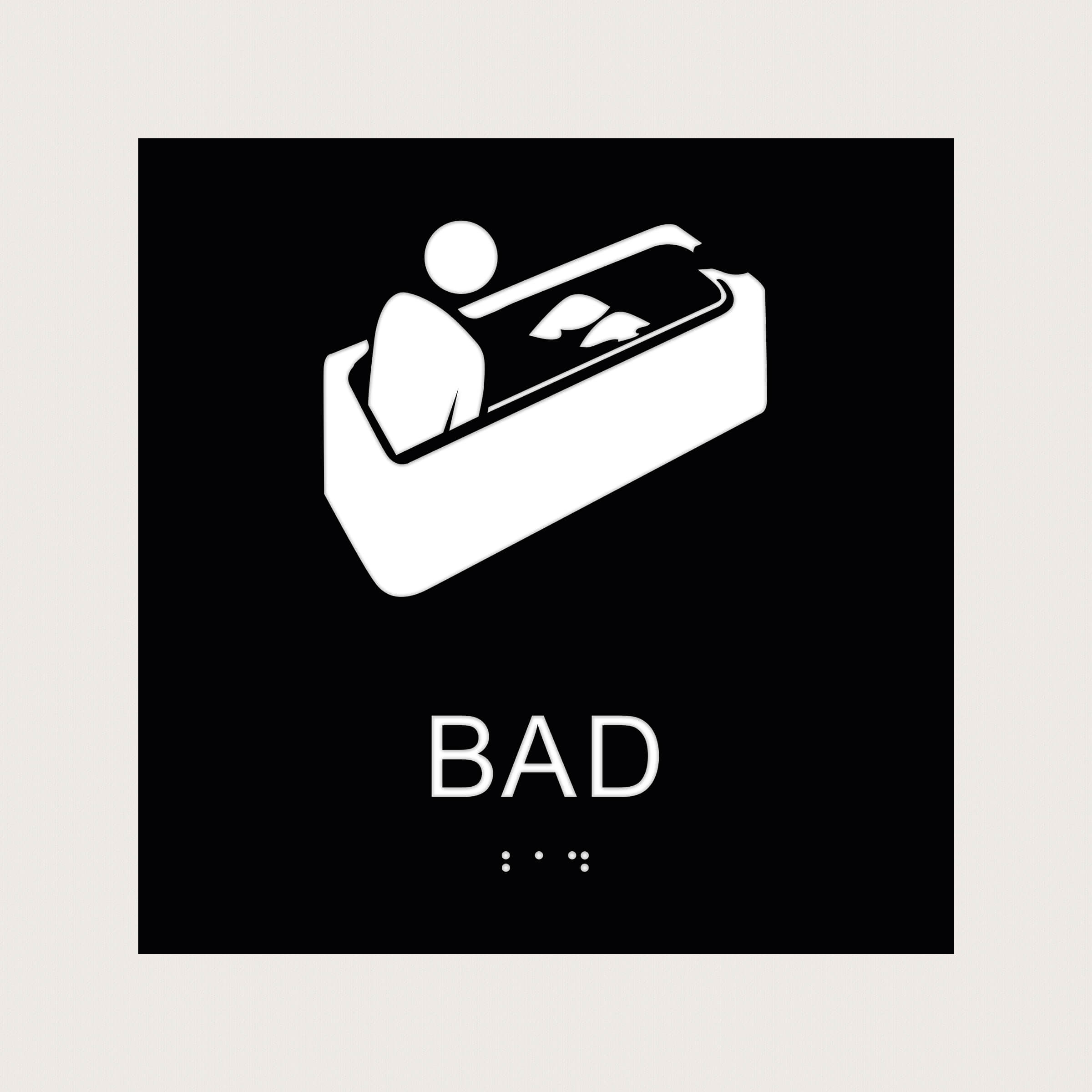 Taktilt Piktogram med text Bad - JC Gravyr & Tryck