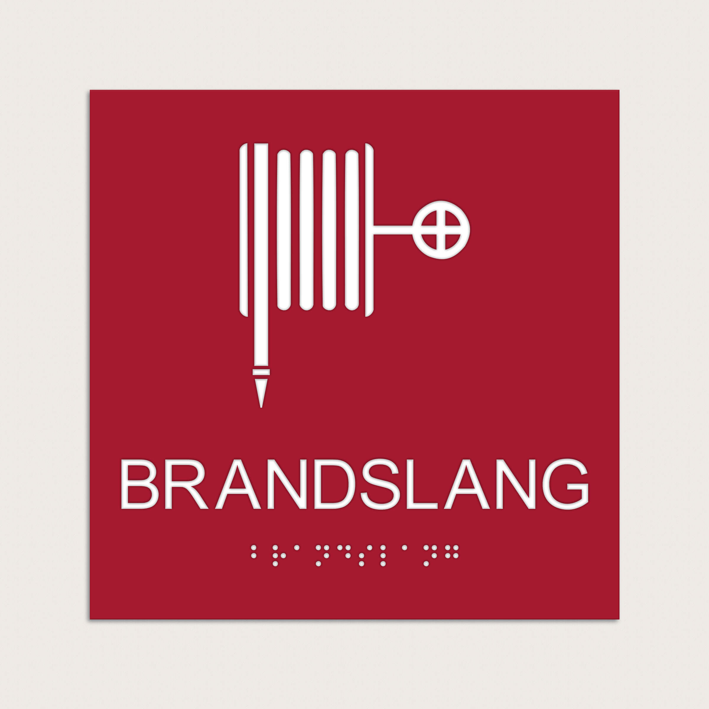 Taktilt Piktogram med text Brandslang - JC Gravyr och Tryck