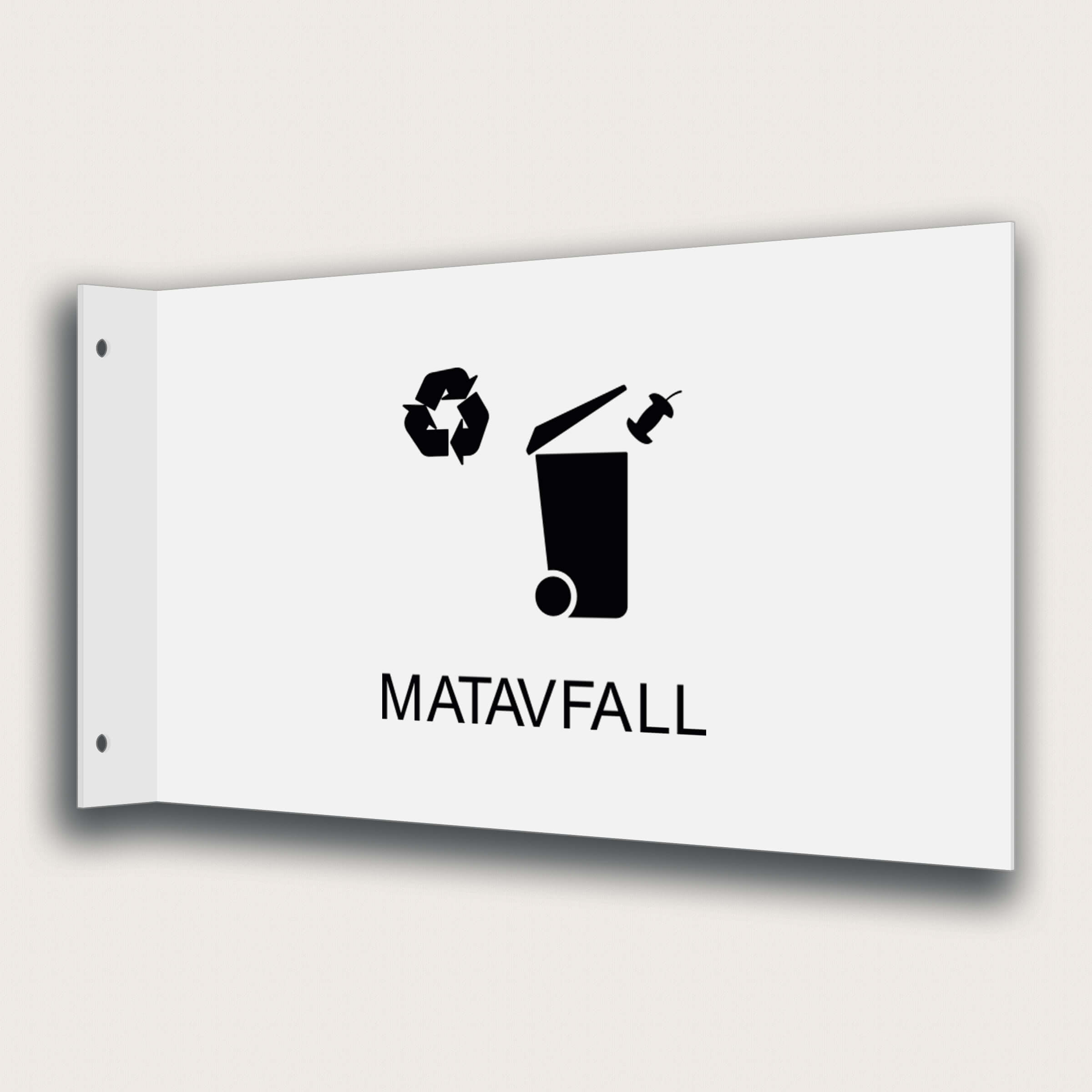 Flaggskylt Matavfall 295 x 180 mm - JC Gravyr & Tryck