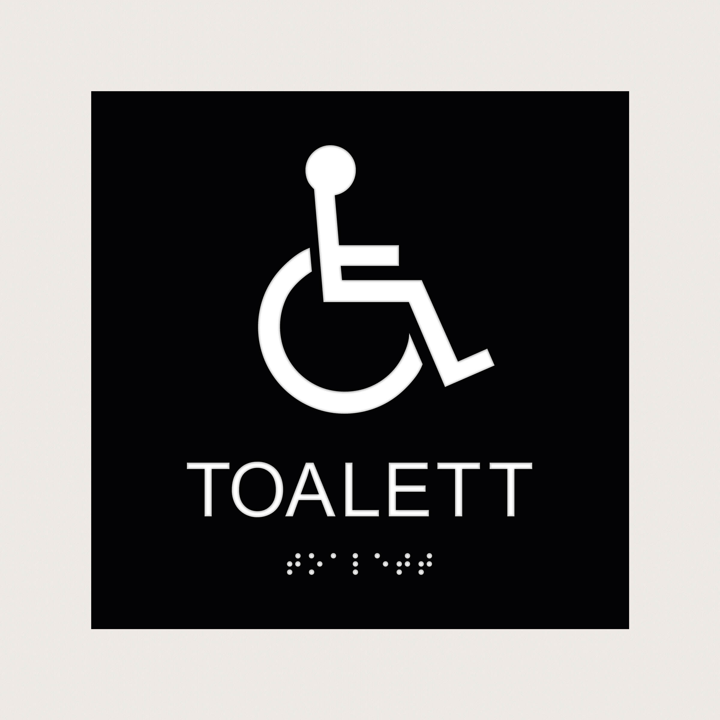 Taktilt Piktogram med text Toalett med HWC-symbol - JCGT