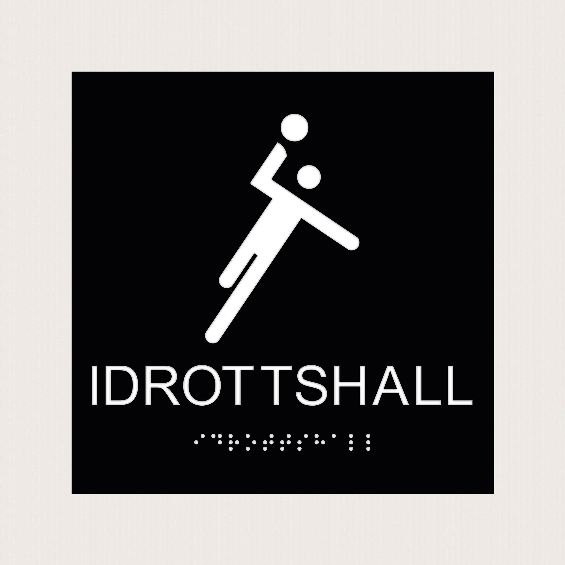 Taktilt Piktogram med text Idrottshall - JC Gravyr & Tryck