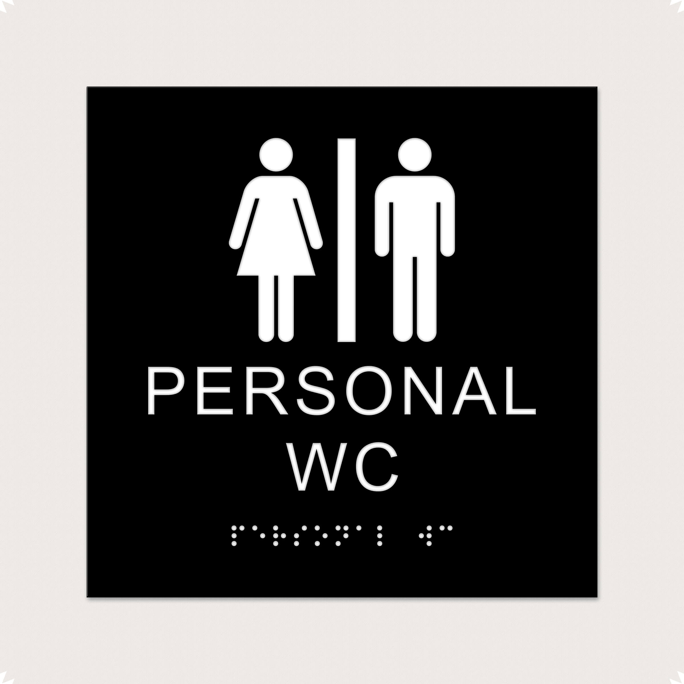 Taktilt Piktogram med text Personal WC - JC Gravyr & Tryck