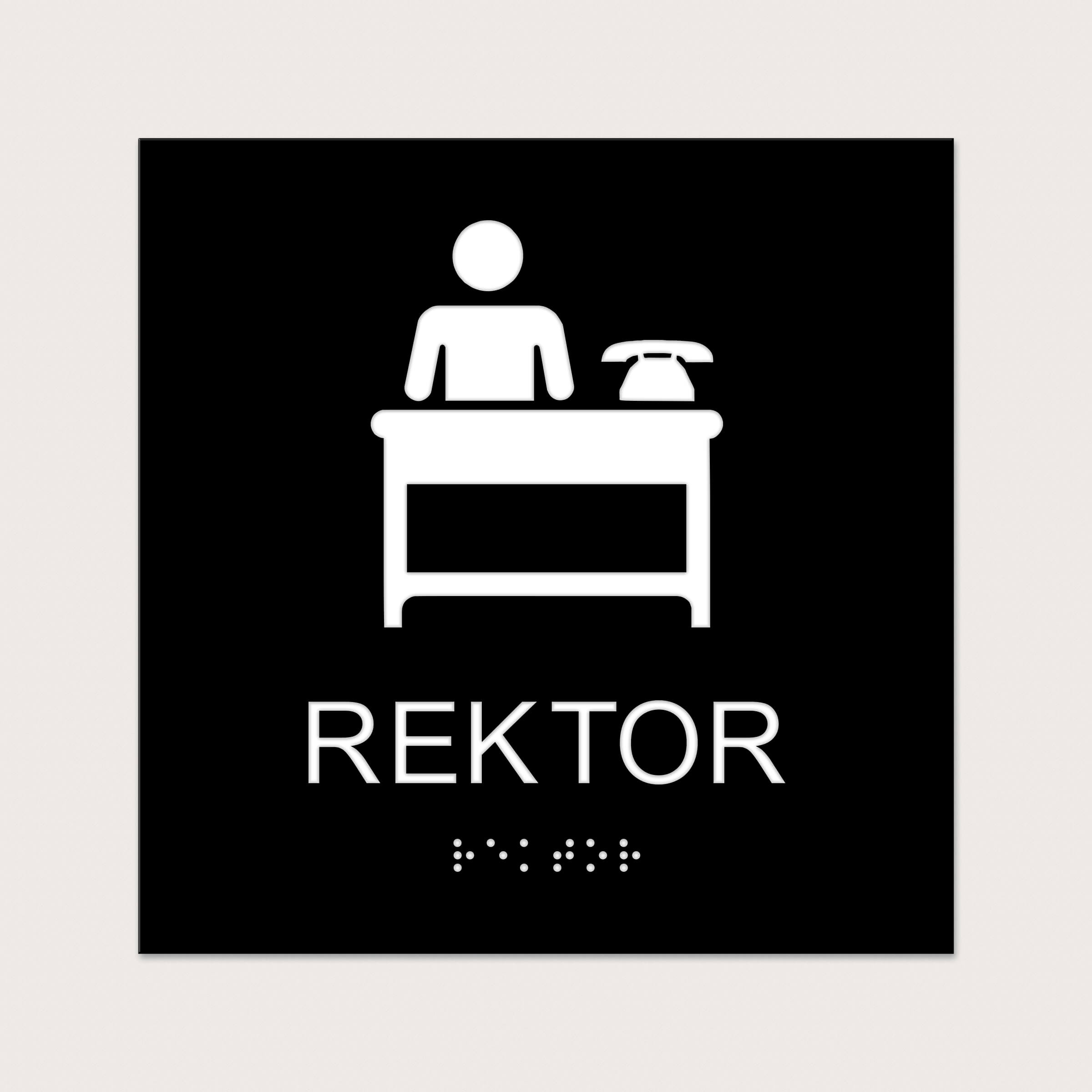 Taktilt Piktogram med text Rektor 2 - JC Gravyr och Tryck