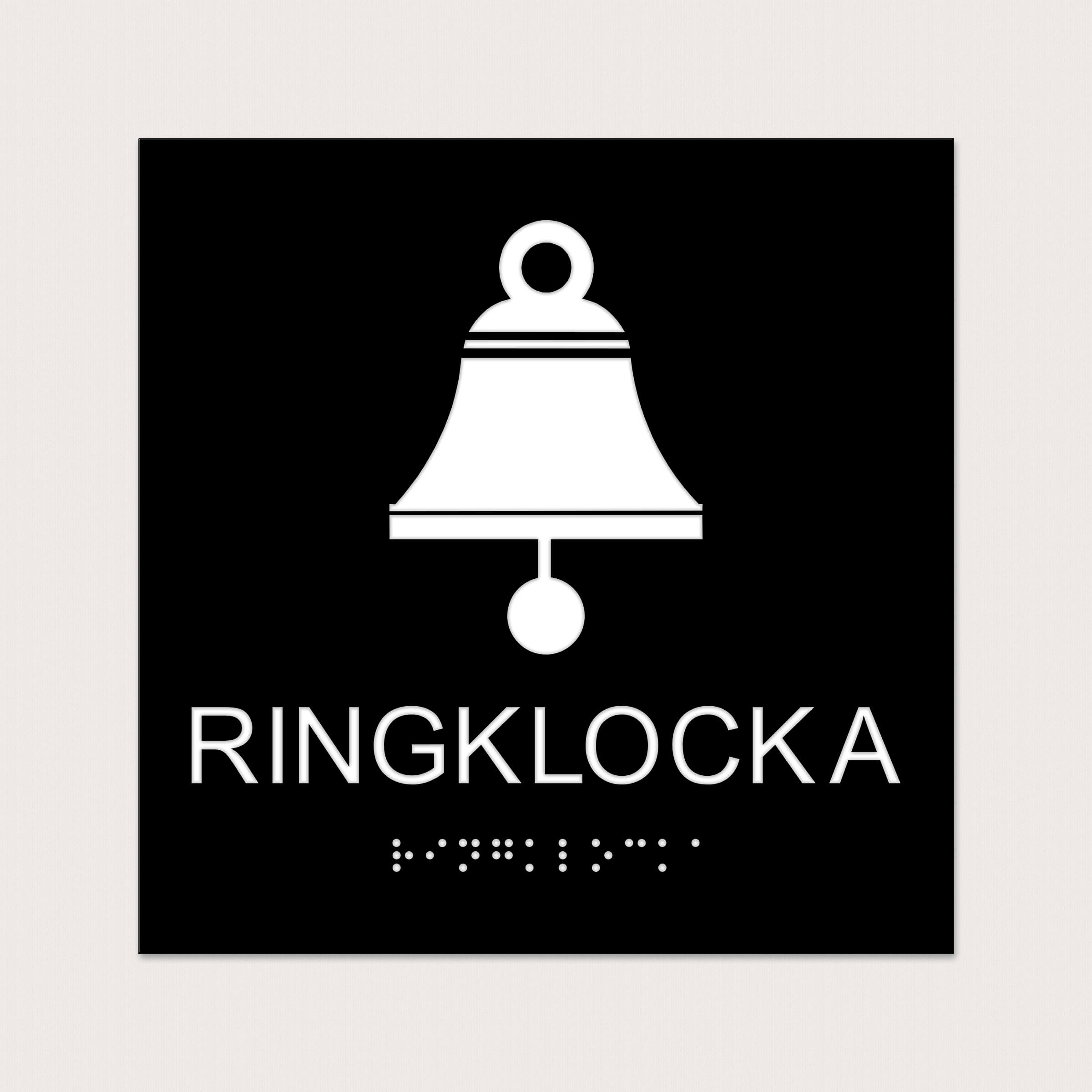 Taktilt Piktogram med text Ringklocka - JC Gravyr och Tryck
