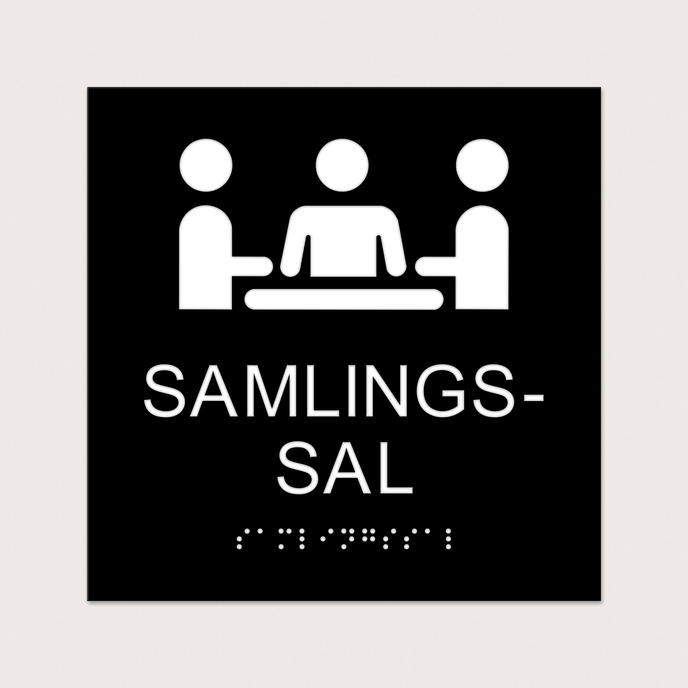 Taktilt Piktogram med text Samlingssal - JC Gravyr och Tryck