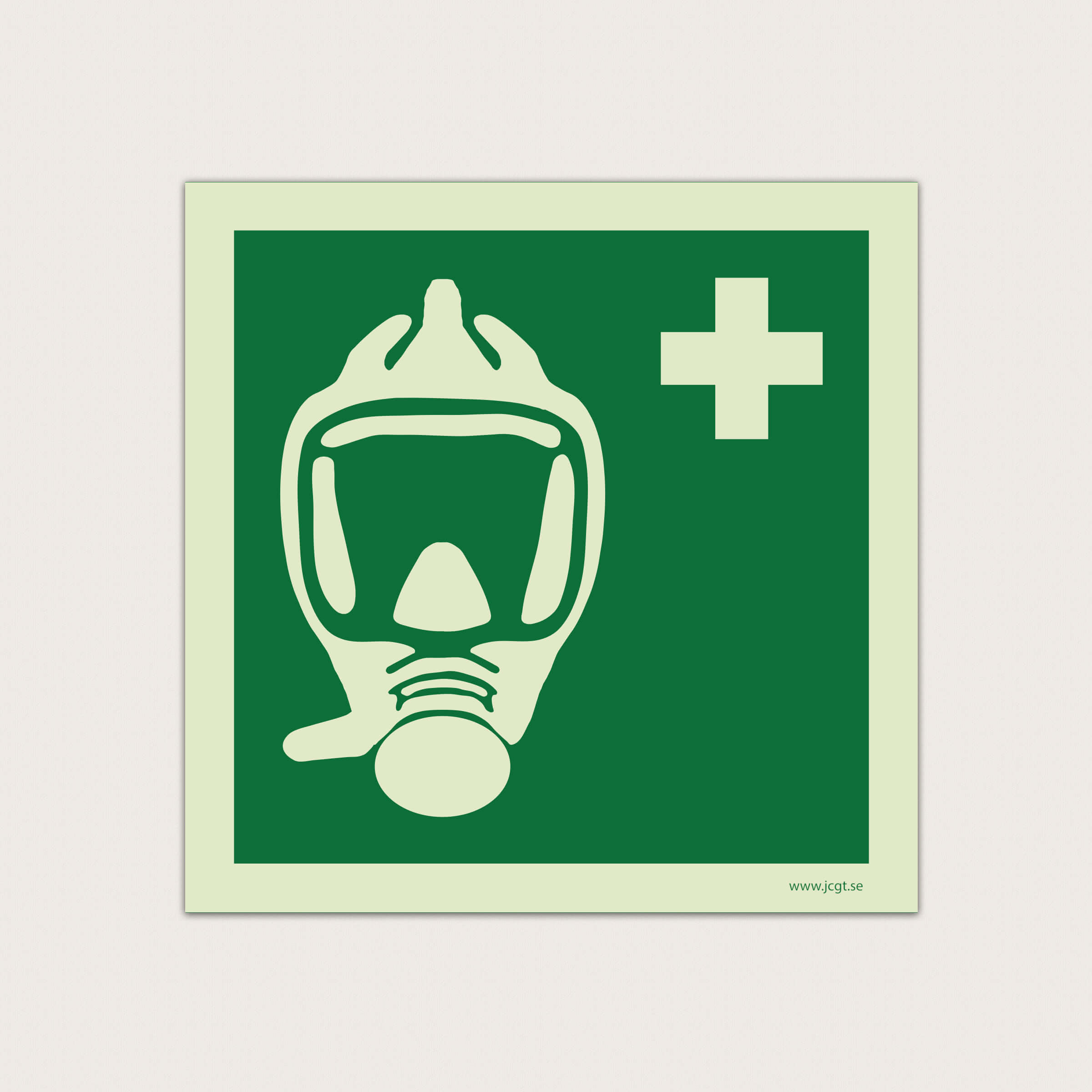 Nödskylt Andningsmask - Efterlysande skylt - JCGT