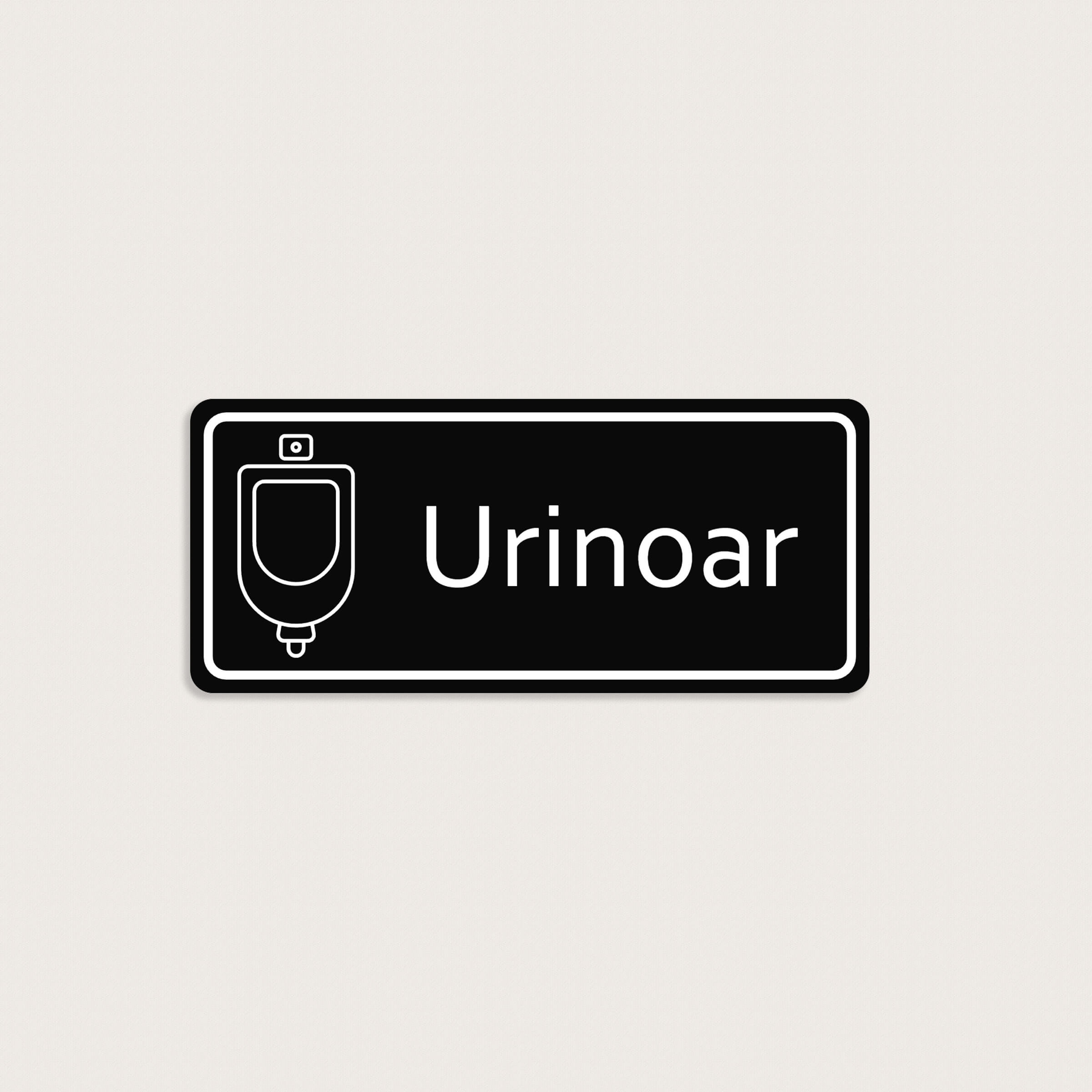 Urinoar skylt i plast 150 x 65 mm - JCGT