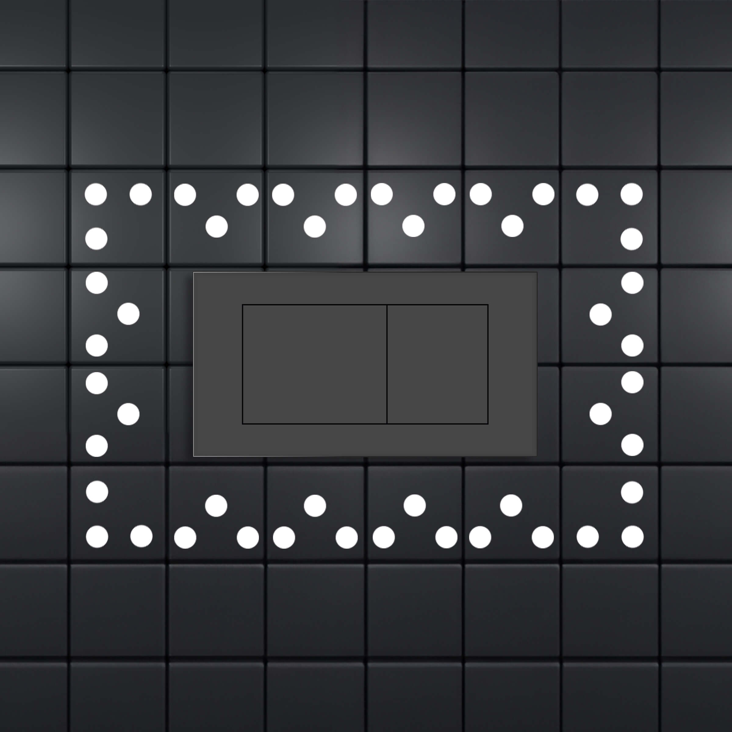 Kontrastmarkering för Kakel Cirklar Vit - JC Gravyr och tryck