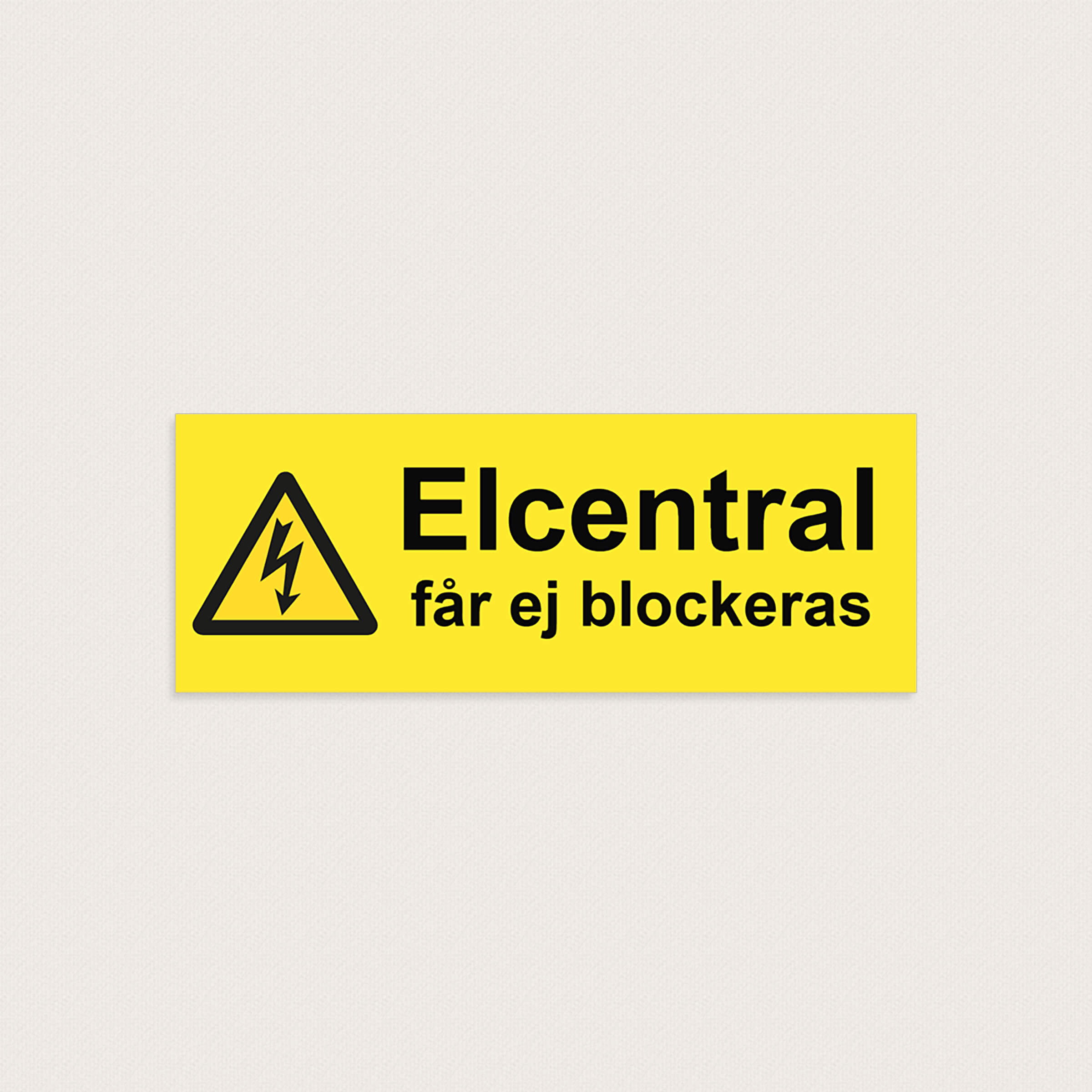 Elcentral får ej blockeras skylt i Aluminium 200 x 75 mm - JCGT
